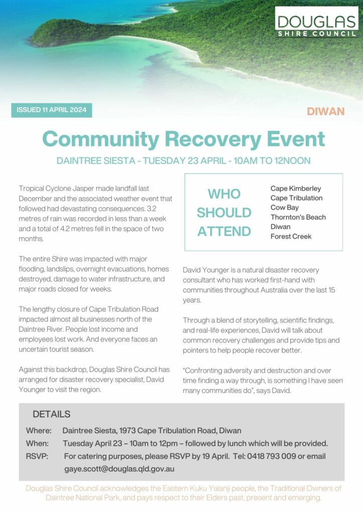 Community Recovery Event - Diwan - Douglas Shire Council