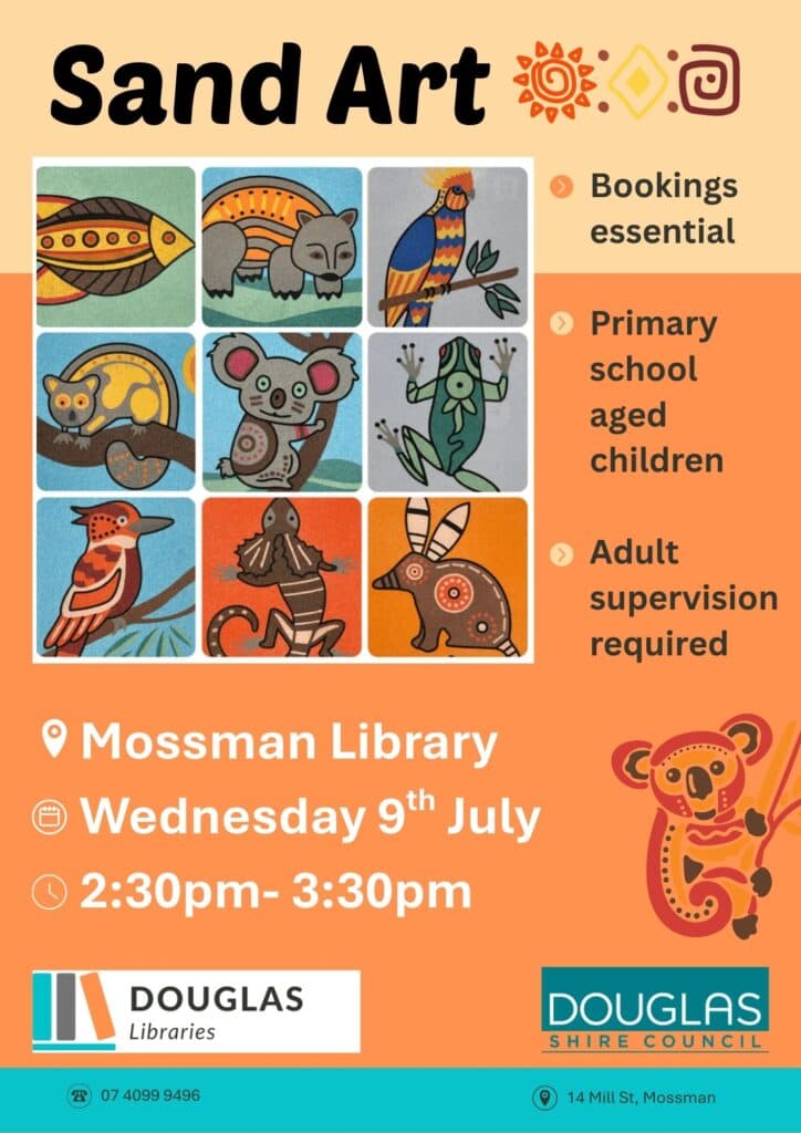 Sand Art - Mossman Library School Holiday Activity - Douglas Shire Council
